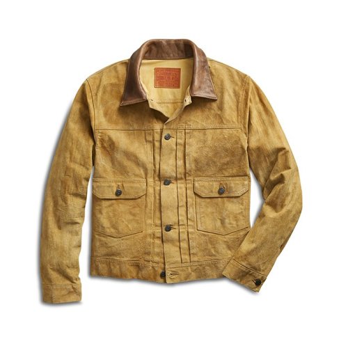 【Ralph Lauren拉夫劳伦 男士皮衣】Ralph Lauren/拉夫劳伦 RRL系列 19新款Roughout 复古风格 小牛皮领 真皮男士夹克394464【正品 价格 图片】 - 寺库网