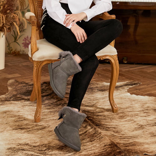 【DK UGGDK UGG 女士雪地靴】【【澳洲直邮】【2020秋冬】DK UGG/DK UGGDK UGG/DK UGG 女士雪地靴 秋冬新款凯西贝利蝴蝶结皮毛一体羊毛抗污百搭雪地靴 ...