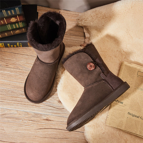 【DK UGGDK UGG 女士雪地靴】【澳洲直邮】【2020秋冬】DK UGG/DK UGG 女士雪地靴 004防泼水单木扣羊毛保暖皮毛一体中筒雪地靴【正品 价格 图片】 - 寺库网