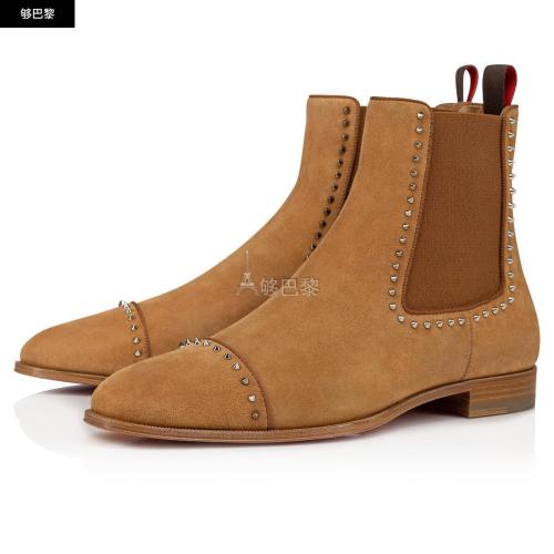 Christian Louboutin克里斯提鲁布托 男士短靴包邮包税 CL红底鞋 23春夏 男士 短靴 Chelsea Cloo