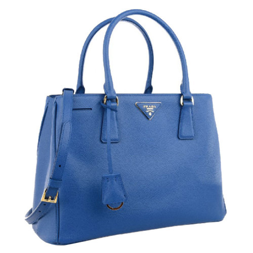 【PRADA普拉达 手提包】PRADA/普拉达提包 BORSA SAFFIANO 蓝色两用包【正品 价格 图片】 - 寺库网