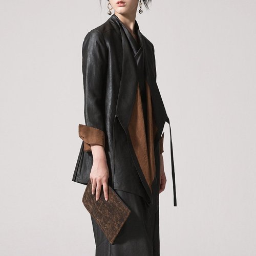 【JANCHO德玺见萩 女士风衣】JANCHO/德玺见萩「香云纱」汉服领上衣 女士风衣【正品 价格 图片】 - 寺库网