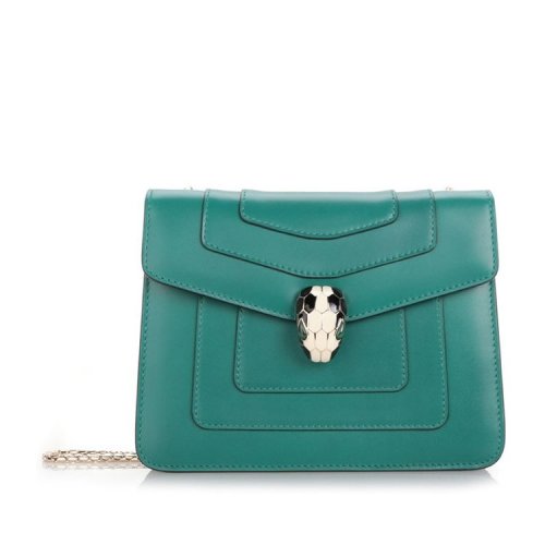 【BVLGARI宝格丽 斜挎包】BVLGARI/宝格丽 时尚蛇头包祖母绿牛皮小号单链方块包斜挎包34560【99新未使用】【正品 价格 图片 ...