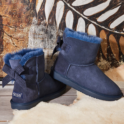 【DK UGGDK UGG 女士雪地靴】【澳洲直邮】DK UGG/DK UGG 女士雪地靴016防泼水灯芯绒单蝴蝶结 皮毛一体低筒mini雪地 ...
