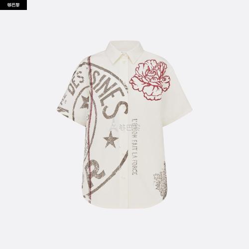 【DIOR迪奥 女士短袖衬衫】【包邮包税】 DIOR迪奥 22年秋冬 女士 短袖衬衫 衬衫 247B3_3126_X0815【正品 价格 图片 ...