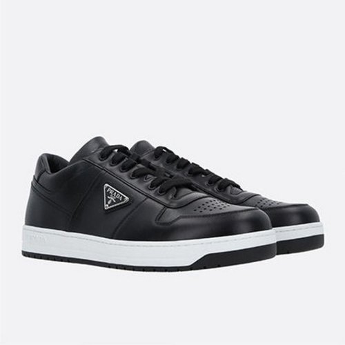 【PRADA普拉达 休闲运动鞋】【包邮包税】 PRADA/普拉达 男士黑色皮革休闲鞋 2EE364-3LJ6-F0002 PLXSX【正品 ...