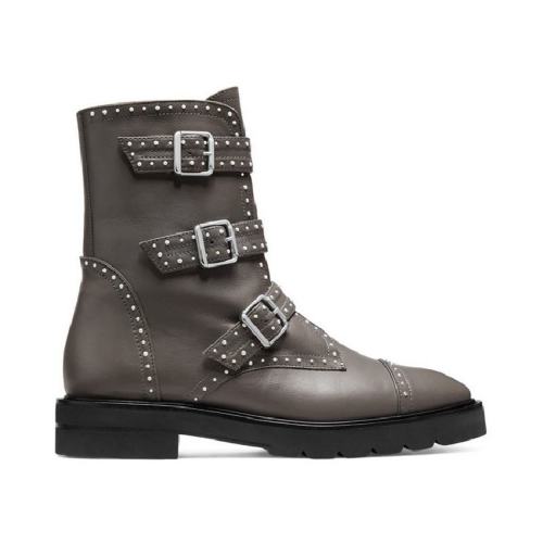【Stuart Weitzman斯图尔特韦茨曼 短靴】【包邮包税】 Stuart Weitzman/斯图尔特韦茨曼 女士灰色皮革短靴 ...