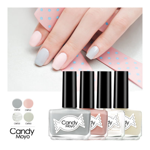 【Candy Moyo膜玉 彩妆套装】Candy Moyo/膜玉 指尖芭蕾色指甲油四件套组 法国原料 快干环保型指甲 自然裸粉色CMP62 ...