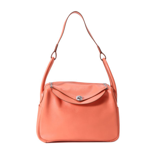 【HERMES爱马仕 单肩包】HERMES(爱马仕) 粉橘色皮质lindy34两用包【正品 价格 图片】 - 寺库网