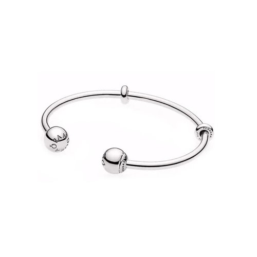 【PANDORA潘多拉 手镯】PANDORA/潘多拉 925银手链手镯优雅气质女 送女友母亲节情人节礼物 开口手镯596477-2【正品 价格 ...