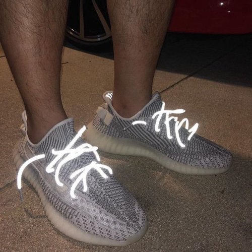 【adidas阿迪达斯 男士跑步鞋】阿迪达斯Adidas Yeezy Boost 350 V2 Static椰子350侃爷灰白镂空天使 鞋带 ...