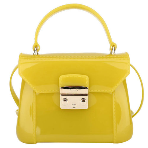 【FURLA芙拉 斜挎包】FURLA/芙拉 女士CANDY系列芥末黄色PVC链条手提斜挎肩包 807039【正品 价格 图片】 - 寺库网