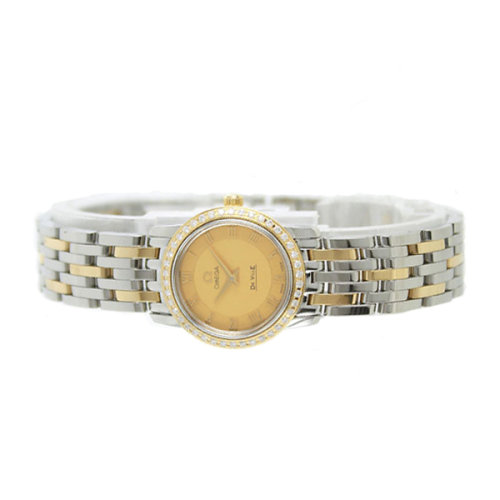 【OMEGA欧米茄 碟飞系列】OMEGA/欧米茄碟飞袖珍间金钻石石英女表(413.25.22.60.08.001)【正品 价格 图片】 - 寺库网