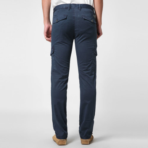 【HUGO BOSS雨果波士 男士休闲裤】HUGO BOSS/雨果波士男士裤子-男士橙牌蓝色棉质休闲裤 【正品 价格 图片】 - 寺库网