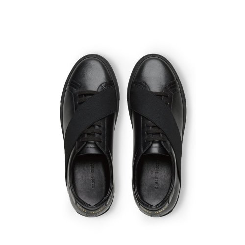 【CHOCO CONCERTCHOCO CONCERT 休闲运动鞋】CHOCOCONCERT设计鞋履丨墨黑色斜织带皮面男鞋个性百搭透气舒适 ...